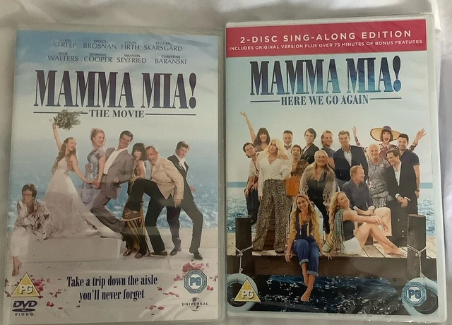 MAMMA MIA DVD bundle - the movie & here we go again (sing along ...