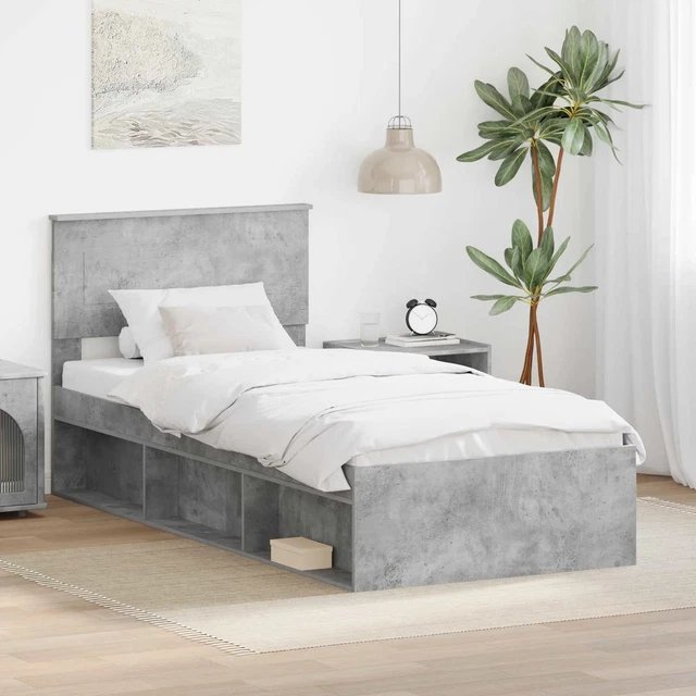 BED FRAME WITH Headboard Concerte 90 x 200 cm Engineered wood vidaXL £ ...