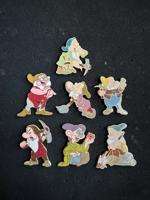 Disney Snow White Seven Dwarves Pin Lot Picks And Gems Oe Older Rack