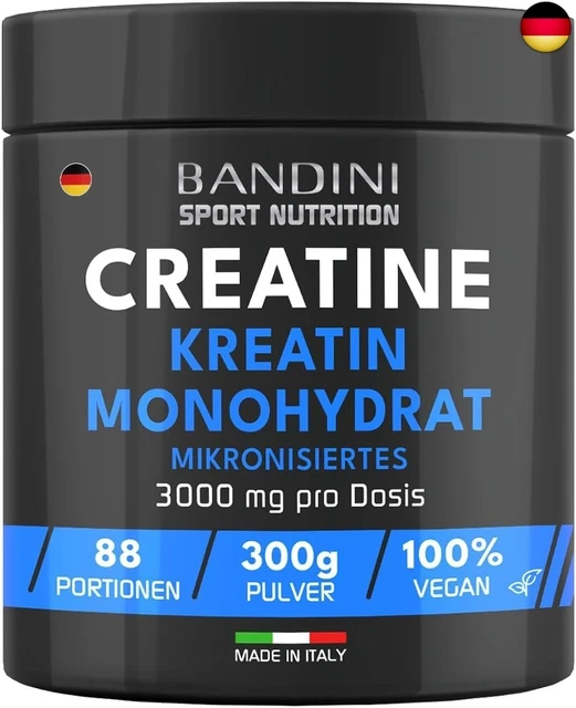 BANDINI® CREATIN MONOHYDRAT Pulver | 3000mg Ultra reines mikronisiertes ...