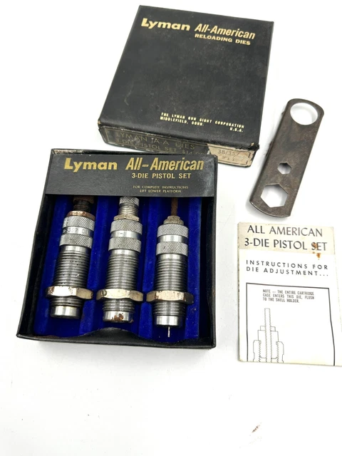 LYMAN ALL-AMERICAN RELOADING Dies 3 A-A Dies Pistol Set 38 / 357 311 ...