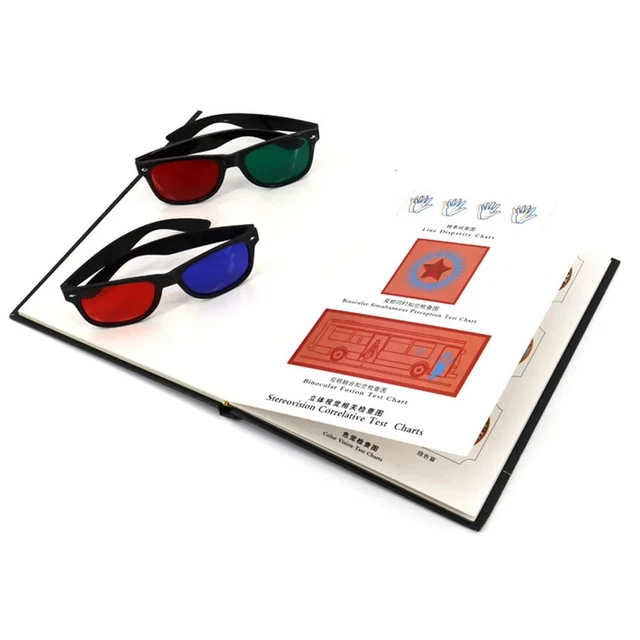 PORTABLE VISION TEST Card for Eye Testing with Stereograms and Glasses ...