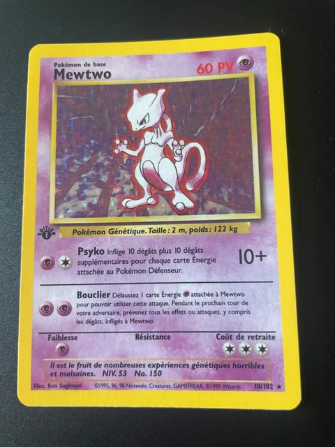 CARTE POKÉMON MEWTWO Set de Base Édition 1 Wizards FR 10/102 EUR 425,00 - PicClick FR
