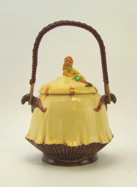 BURLEIGH WARE 1940'S Gnome/Imp Pattern Biscuit Barrel - Made in England ...