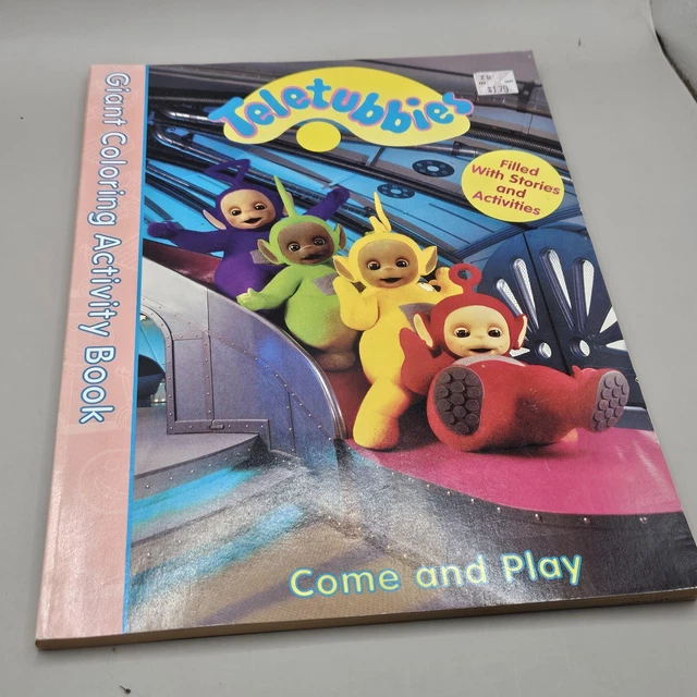 COME AND PLAY TELETUBBIES Giant Coloring Activity BOOK with stories! 90 ...