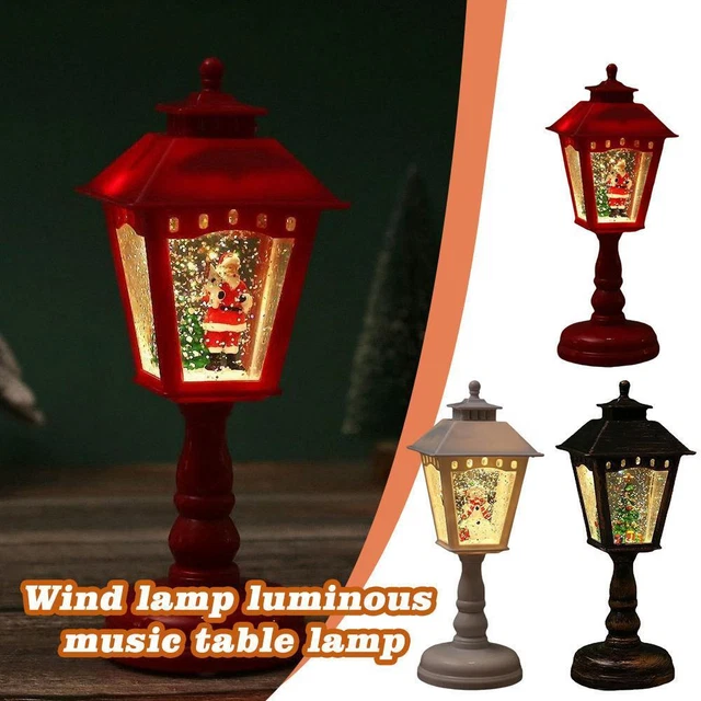 CHRISTMAS WIND LAMP Luminous Music Table Lamp Decor Gift Claus Light ...