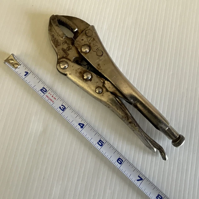 RARE VINTAGE KMART 7" Locking Pliers Adjustable Curved Jaws Made in ...