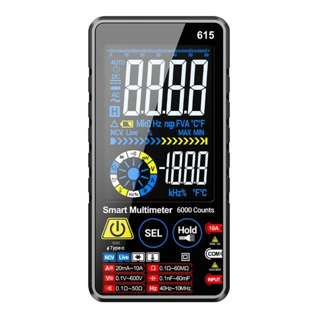 ADVANCED DIGITAL MULTIMETER with Auto Ranging 6000 Counts Electrical ...