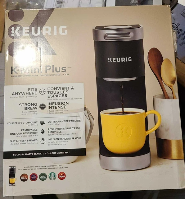 KEURIG K-MINI PLUS Single Serve K-Cup Pod Coffee Maker Matte Black Open ...