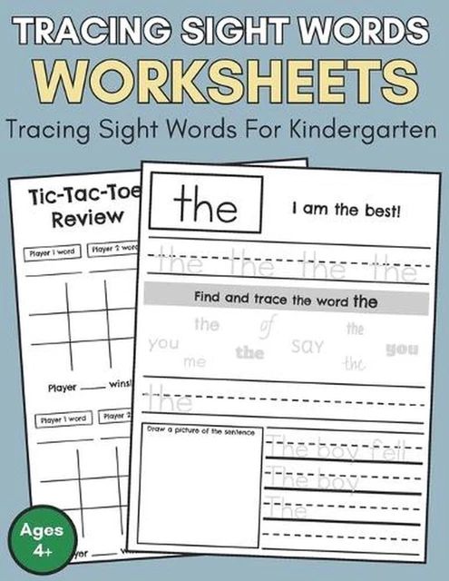 TRACING SIGHT WORDS Worksheets: Sight Words In Kindergarten, Tracing ...