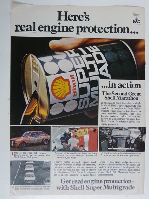 RETRO VINTAGE MAGAZINE advert 1977 SHELL SUPER MULTIGRADE £10.00 ...