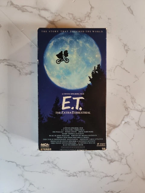 1982 E. T.RARE Vert Bande Spielberg VHS Bande,Complet / Tested Voir ...