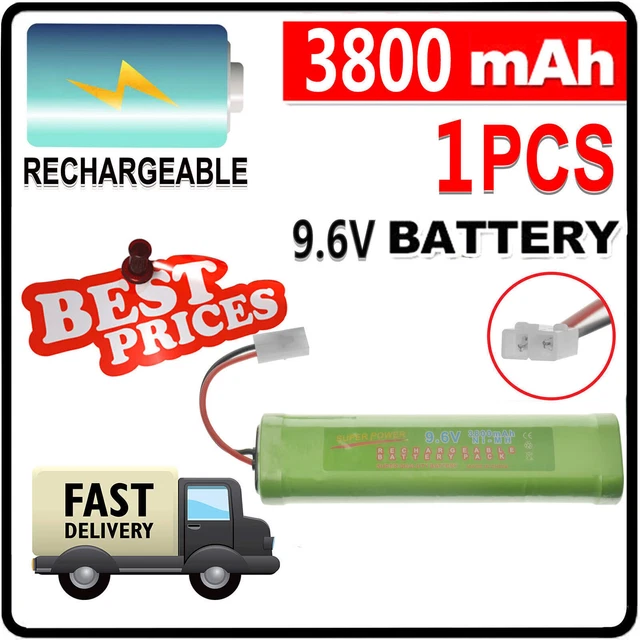 1X 9.6V NIMH 3800mAh Super Power Rechargeable Battery Pack Car Tamiya ...