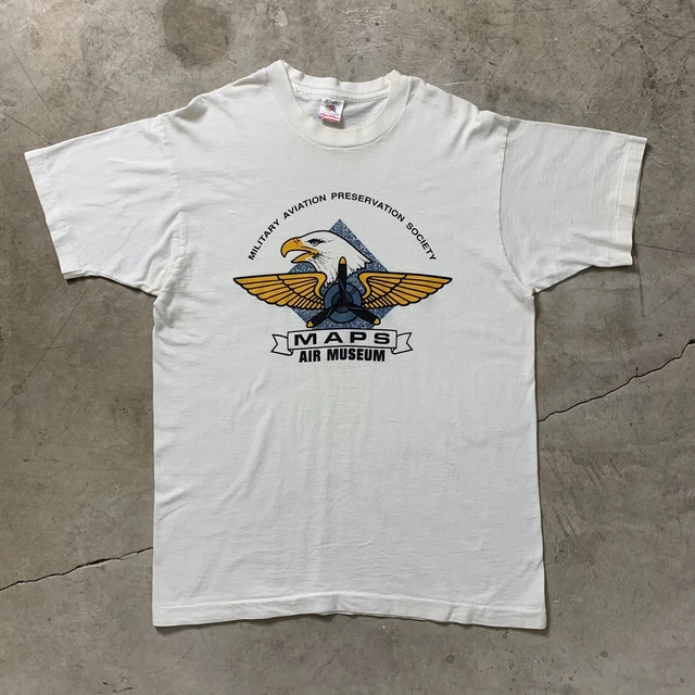 MAPS MILITARY AVIATION Preservation Society Museum Vintage 90’s T-shirt ...