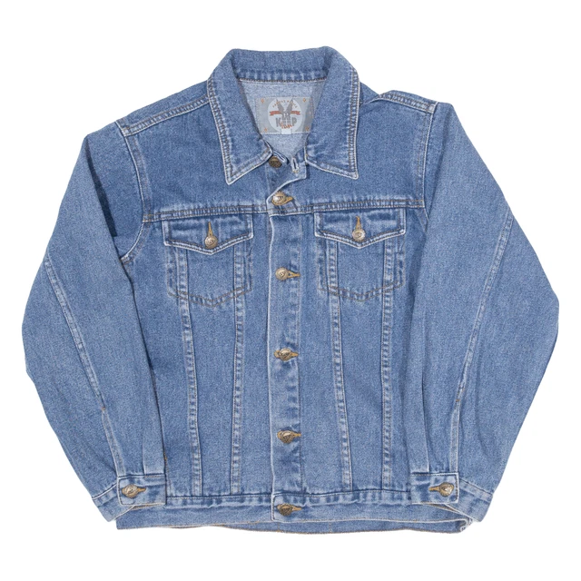 VINTAGE KEEP FUN Mens Denim Jacket Blue 90s L £34.99 - PicClick UK