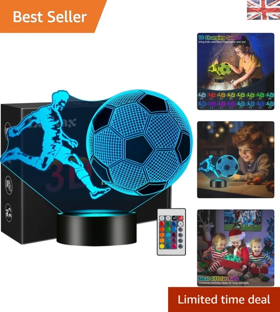 FOOTBALL 3D NIGHT Light with Touch Control - Ideal for Children Ages 5 ...