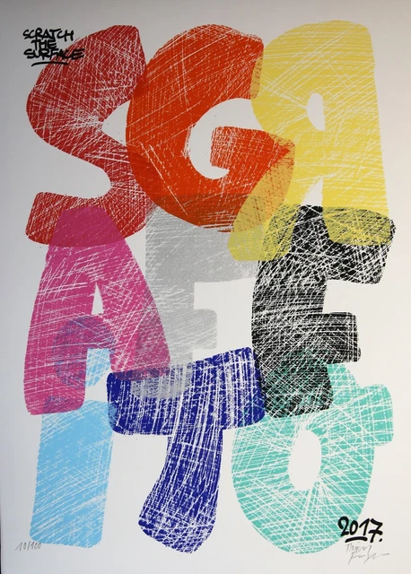 THIERRY FURGER SIEBDRUCK Signiert +STICKER BANKSY SHEPARD FAIREY JONONE ...