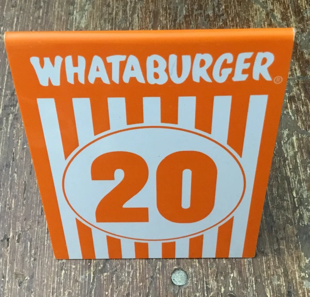 WHATABURGER TABLE TENT Number 20 Famous Burgers $21.00 - PicClick