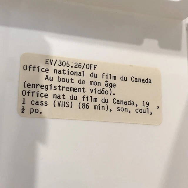 NFB FILM BOARD Canada Au Bout De Mon Age VHS ONF Movies Documentarie MD ...