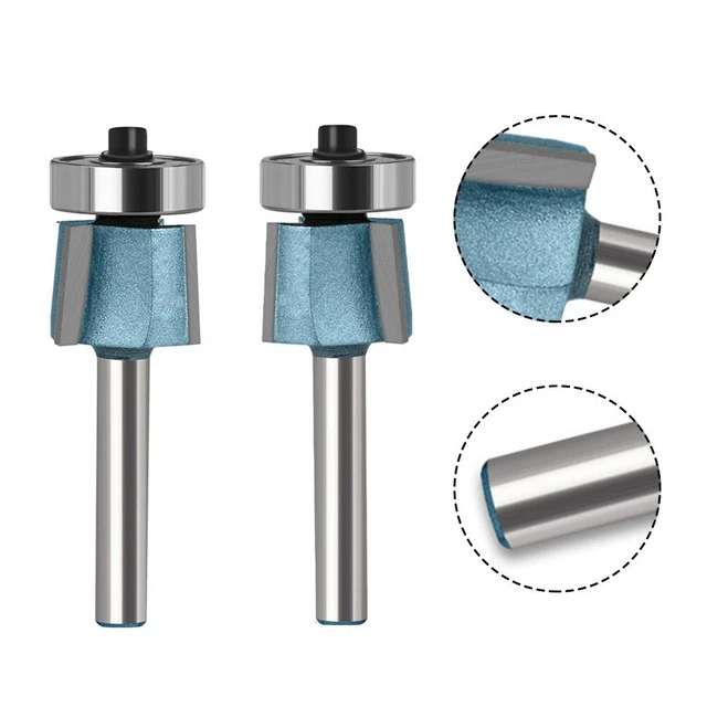 6MM SHANK 8 Degree Three Edge Bevel Edging Cutter Head Chamfer Cutter ...