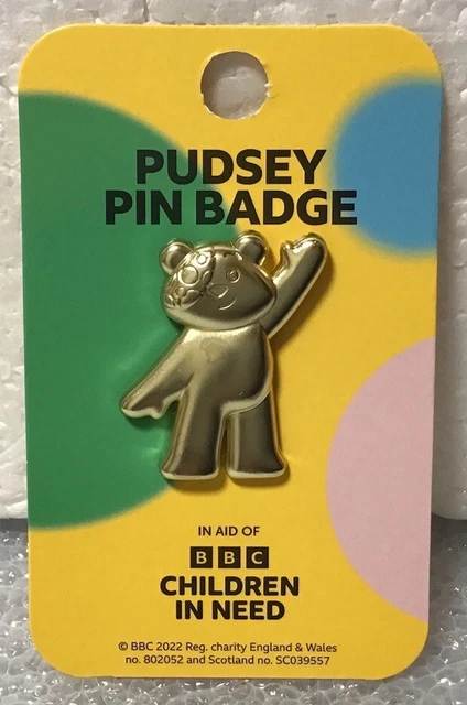 BRAND NEW 2024 Pudsey Bear Gold Metal Pin Badge BBC Children In Need £3 ...