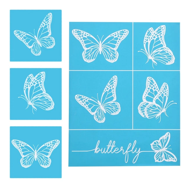 5 PCS DECORATIVE Border Stencils Template Butterfly-pattern Silk Screen ...