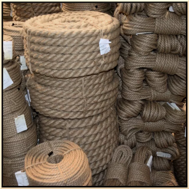 100% NATURAL JUTE Hessian Rope Cord Braided Twisted Boating Sash Garden ...