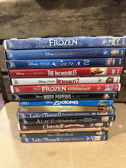 LOT OF 15 Disney Movies on DVD Frozen, Mary Poppins, Incredibles ...