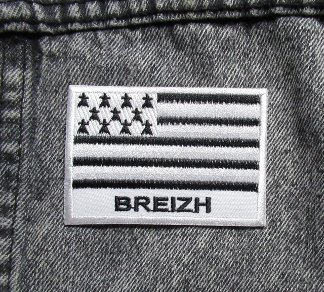 ÉCUSSON PATCHE DRAPEAU Breton BRETAGNE Breizh coudre patch transfert 70 ...