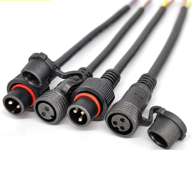 4 PIN WATERPROOF Electrical Cable Connector With Dust Cover Female ...