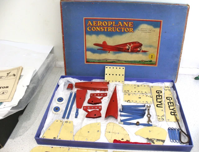 MECCANO AEROPLANE CONSTRUCTOR Number 1 pre-war set plane in original ...