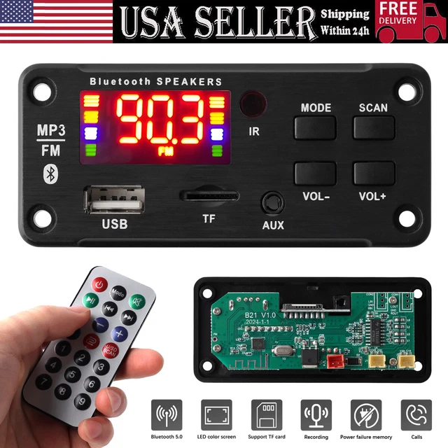 2X25W 12V AMPLIFIER Bluetooth 5.0 MP3 Player Decoder Board Car FM ...