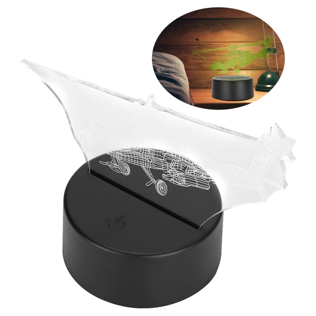 NIGHT LIGHT 3D Helicopter Acrylic Lamp With Touch Switch For Desk ...