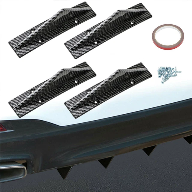 UNIVERSAL 4X SHARK Fin Carbon fibre Rear Bumper Spoiler Decorative Wing ...