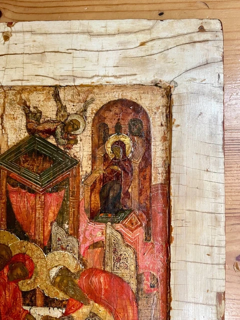 RUSSISCHE IKONE MIT der Einführung Marias in den Tempel, Moskau, Anfang 17. Jh. EUR 1.650,00 ...