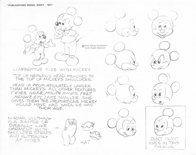 DISNEY 1971 PUBLICATIONS Model Sheet Morty and Ferdie Fieldmouse 2 ...