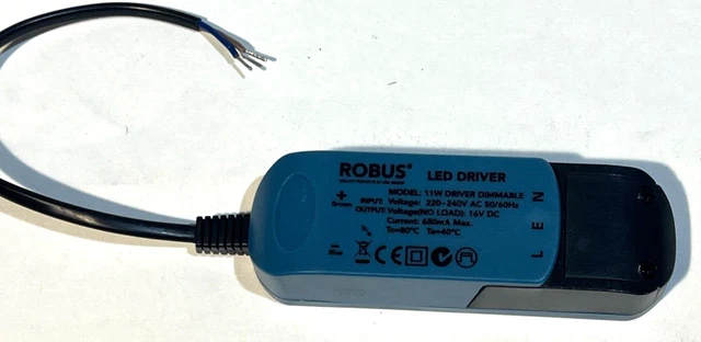 ROBUS LED DRIVER 11w Dimmable 220v~240v AC Input to 16v DC Output at ...