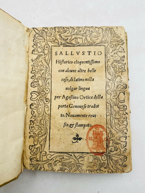 SALLUSTIO HISTORICO ELOQUENTISSIMO con alcune altre belle cose - 1531 ...