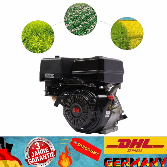 4 TAKT BENZINMOTOR Kartmotor Standmotor Motor Industriemotor Einzylinder 15 PS EUR 269,00 ...