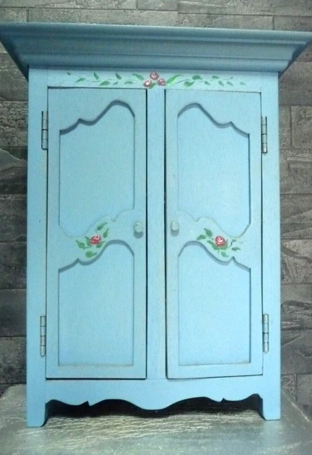 ANCIENNE ARMOIRE DE POUPEE en BOIS peint des années 50 EUR 15,00 - PicClick FR