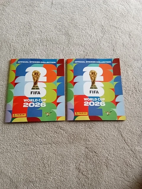 2 BOOKS-PANINI FIFA World Cup 2026 Official Sticker Books + 6 Stickers ...