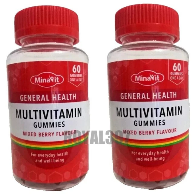 MINAVIT MULTIVITAMIN GUMMIES - Mixed Berry Flavour One A Day - 60 x 2 ...