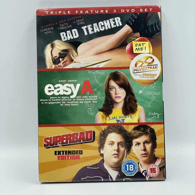 BAD TEACHER / Easy A / Superbad [DVD] 3 x Film Box Set • UK R2 • New ...