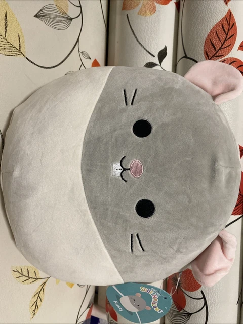 SQUISHMALLOWS RUSTY THE Rat 12” Plush Soft Toy Grey & White Mouse Cute ...