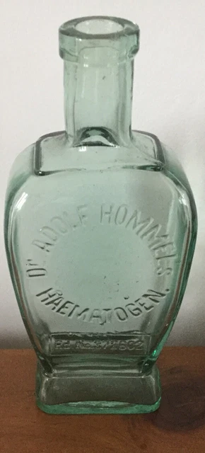 ANTIQUE EMBOSSED DR. Adolf Hommel’s Haematogen Glass Medicine Cure ...
