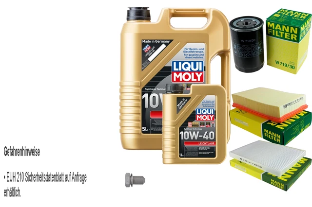 MANN INSPECTION SET 6 LIQUI MOLY Bon Fonctionnement 10W-40 pour Siège Cordoba EUR 104,94 ...