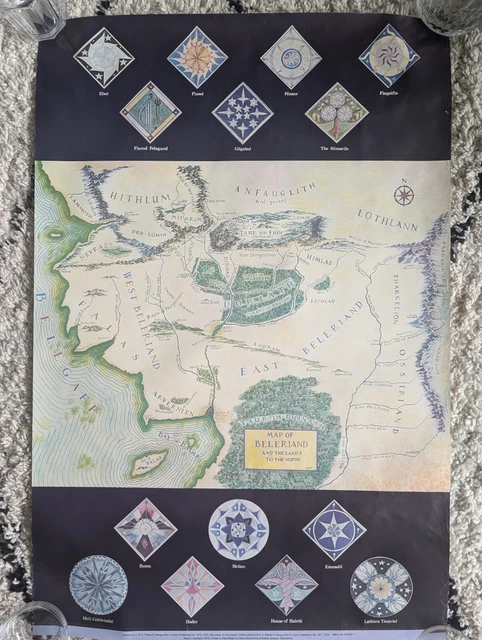 TOLKIEN 1979 SILMARILLION / Beleriand poster £150.00 - PicClick UK