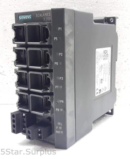 SIEMENS SCALANCE X208 Simatic Industrial Ethernet Switch 6Gk5208-0Ba10 ...