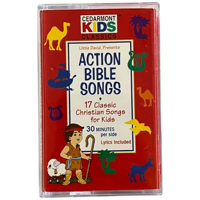 ACTION BIBLE SONGS Cedarmont Kids Classics Cassette 17 Christian Songs for Kids £10.45 - PicClick UK