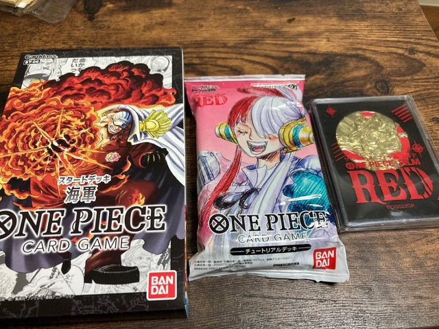 ONE PIECE CARD Film RED promo pack + anniversary Medal+ New Navy Deck ...